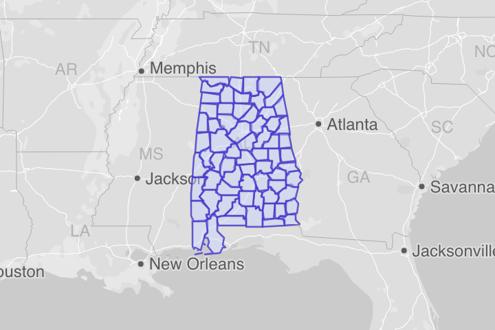 Alabama – KML Boundary File Download (Free)