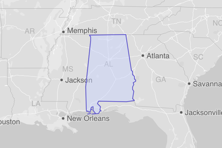 Alabama Counties – KML Boundary File Download (Free)