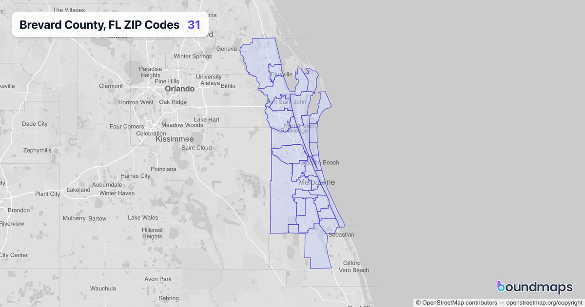 Brevard County, FL, ZIP Codes – KML Boundary File Download (Free)