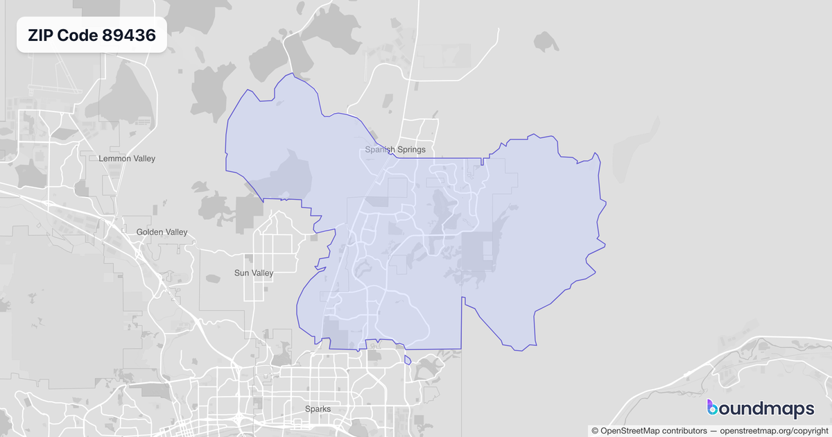 ZIP Code 89436 – KML Boundary File Download (Free)