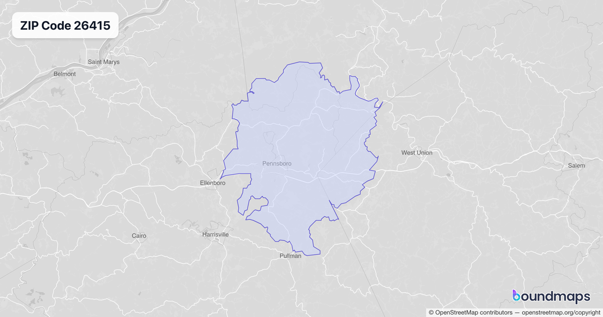ZIP Code 26415 – KML Boundary File Download (Free)