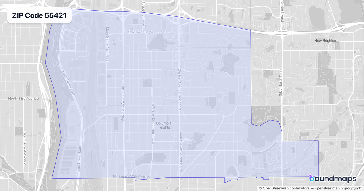 ZIP Code 55421 – KML Boundary File Download (Free)