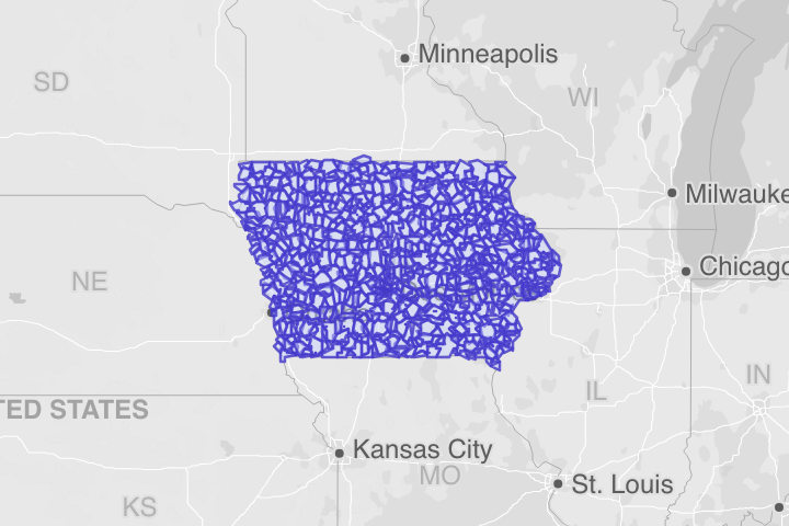 Iowa Counties – KML Boundary File Download (Free)